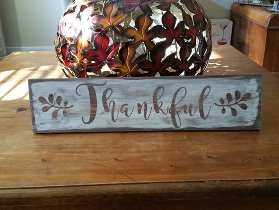 Thanksgiving Sign: 'thankful' | Etsy