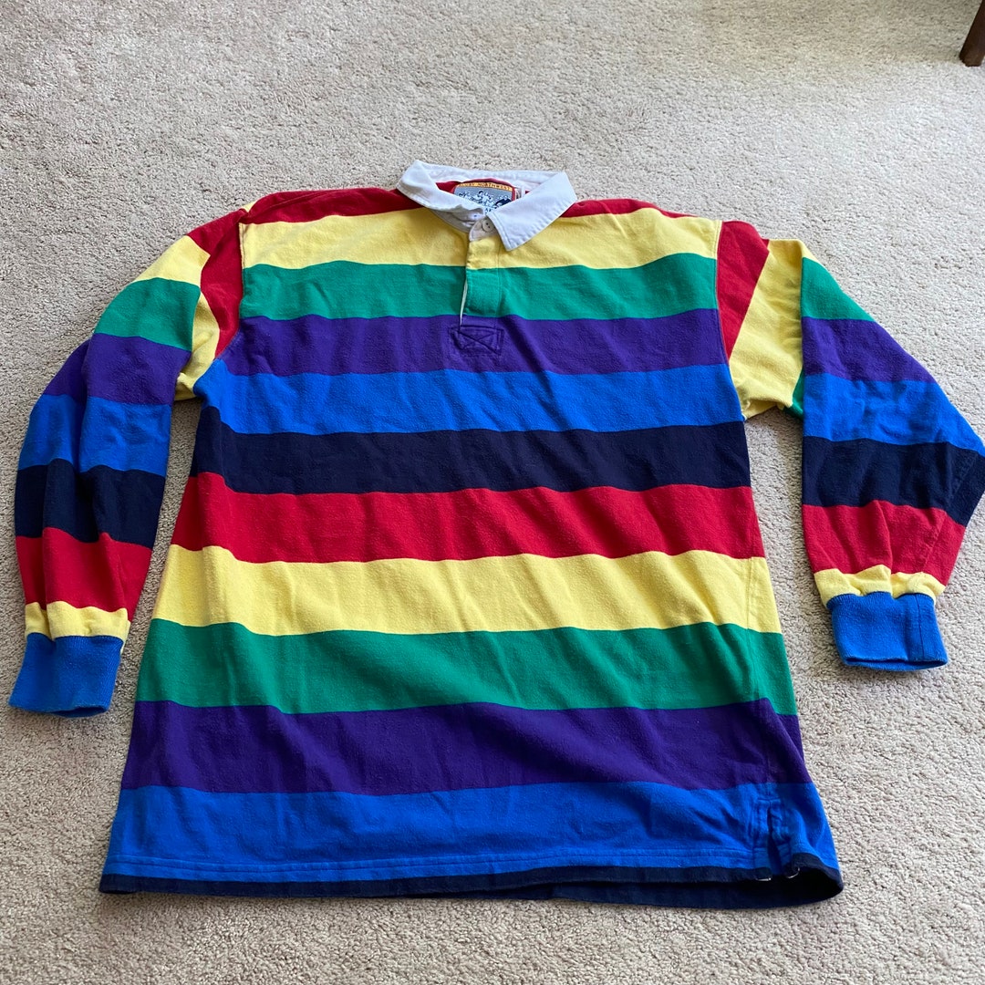 Vintage Rainbow Rugby L/XL Columbiaknit - Etsy
