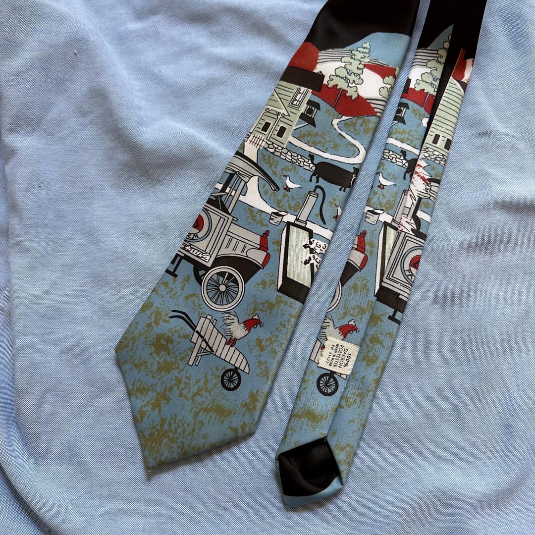 Vintage Tie - Down on the Farm - Etsy