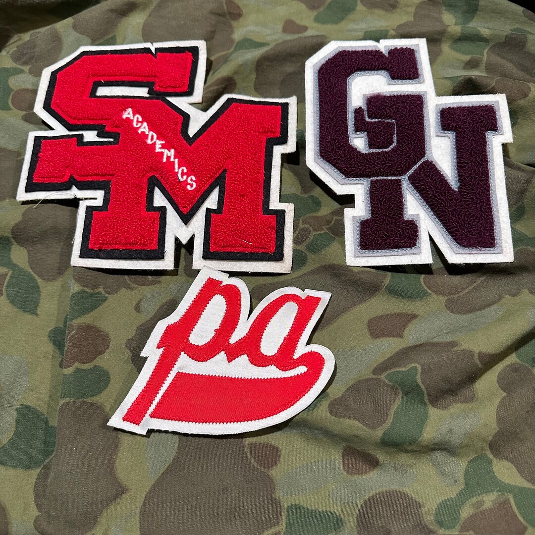 Vintage Varsity Letterman Patch Double Letters - Etsy