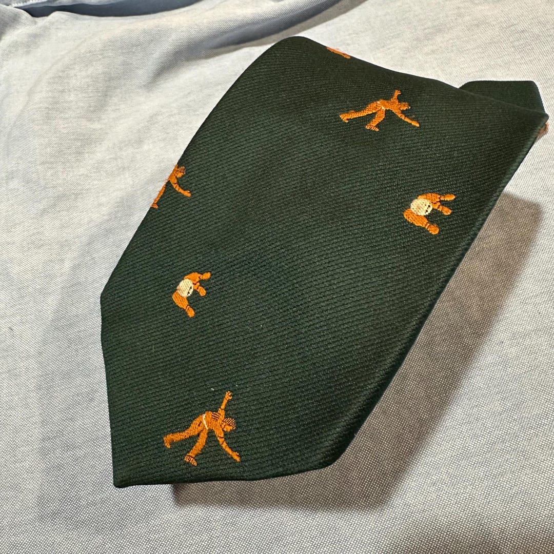Vintage Critter Tie - Green With Bowling Motif - Etsy