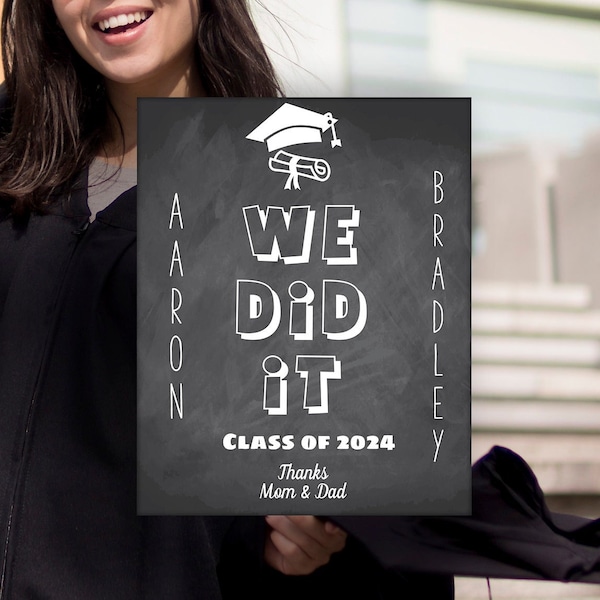 We Did It Graduation Sign - Etsy