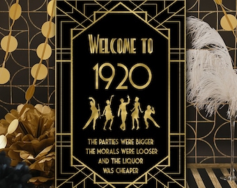Welcome to the 20s, 1920s Welcome Sign, Big Size 24x36, Roaring 20s ...