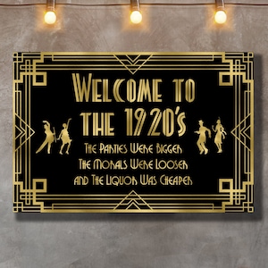 Welcome to the 20s, 1920s Welcome Sign, Big Size 24x36, Roaring 20s ...