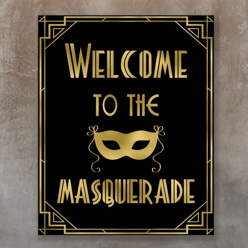 Masquerade Party Welcome Sign Welcome to the Party Sign Red | Etsy