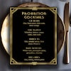 Printable Prohibition Cocktail List | 1920's Drink Recipes - Etsy