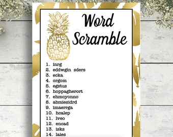Luau word scramble | Etsy
