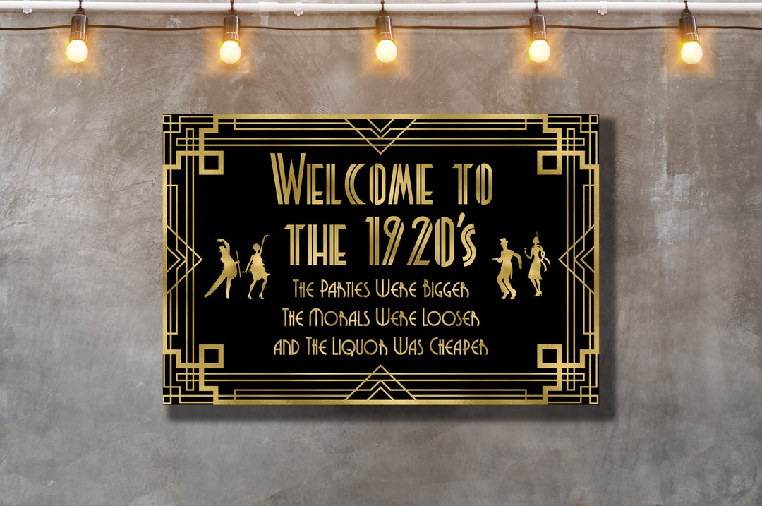 Welcome to the 20s, 1920s Welcome Sign, Big Size 24x36, Roaring 20s ...