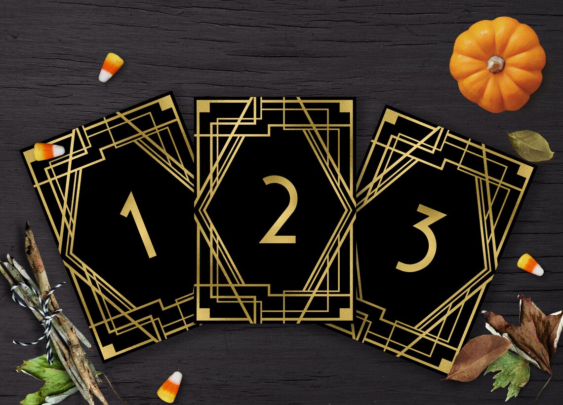 Art Deco Table Numbers 1-26: Roaring 20s Speakeasy Signs (digital Files ...