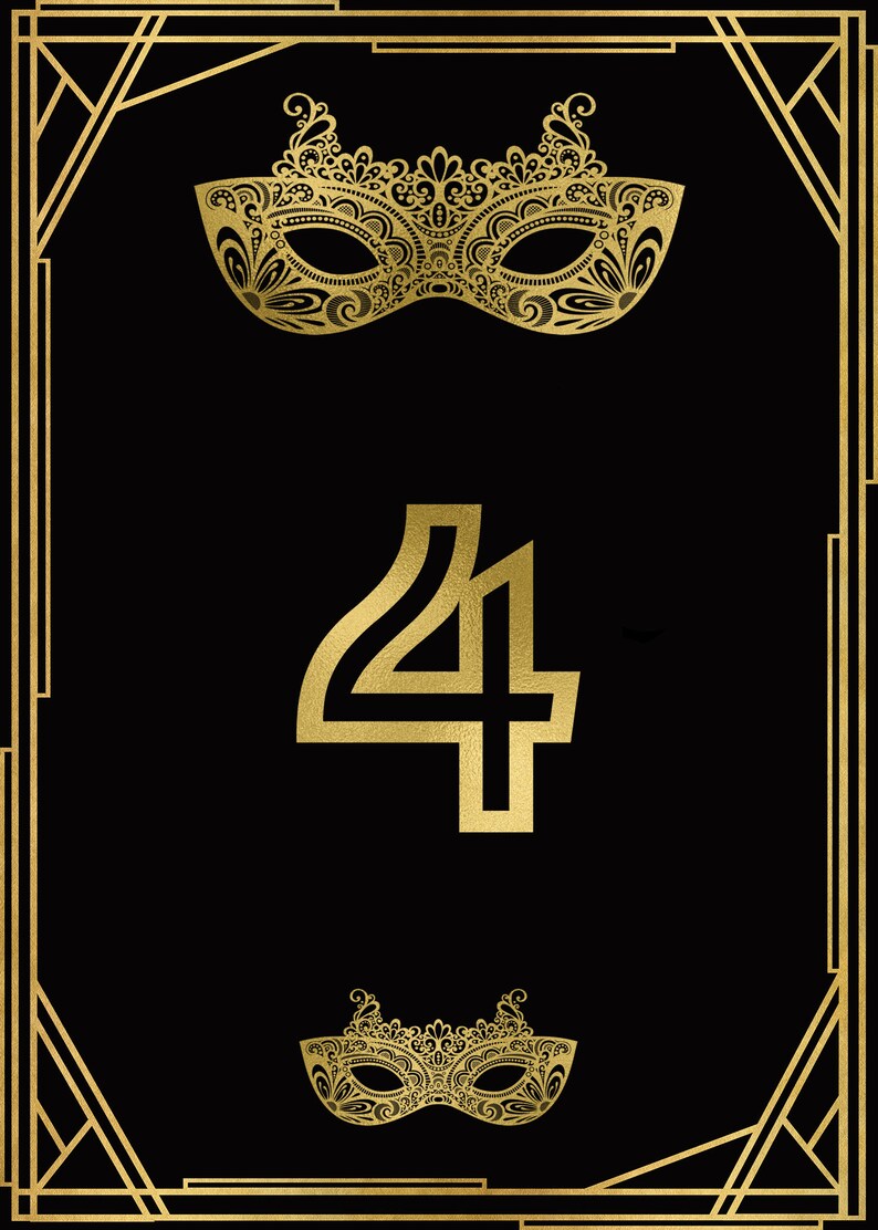 Masquerade Party Table Numbers: 5x7 Decoration (digital) - Etsy