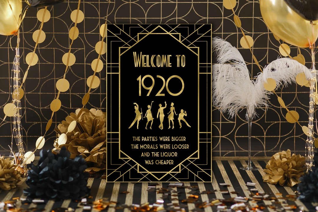 Roaring 20s Welcome Sign: Gatsby Speakeasy Decor (digital Download) - Etsy
