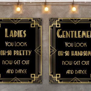 Great Gatsby Signs You Look Oh-so Pretty Handsome Roaring - Etsy