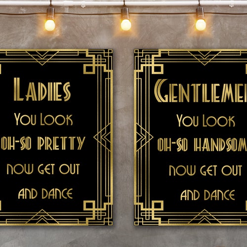 Great Gatsby Signs You Look Oh-so Pretty Handsome Roaring - Etsy