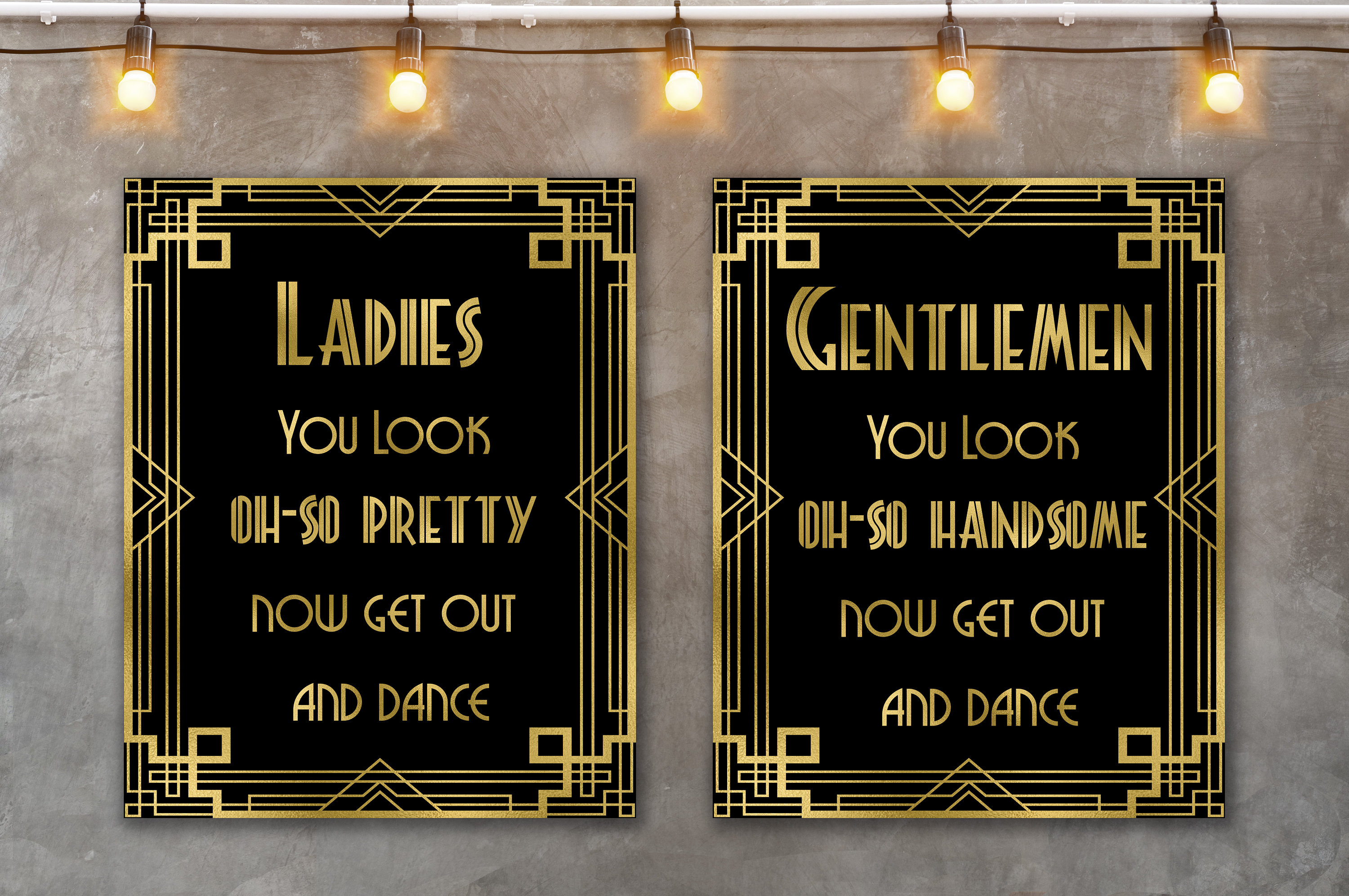 Gatsby Ladies & Gentlemen Dance Signs: Roaring 20s Decor Ready for ...