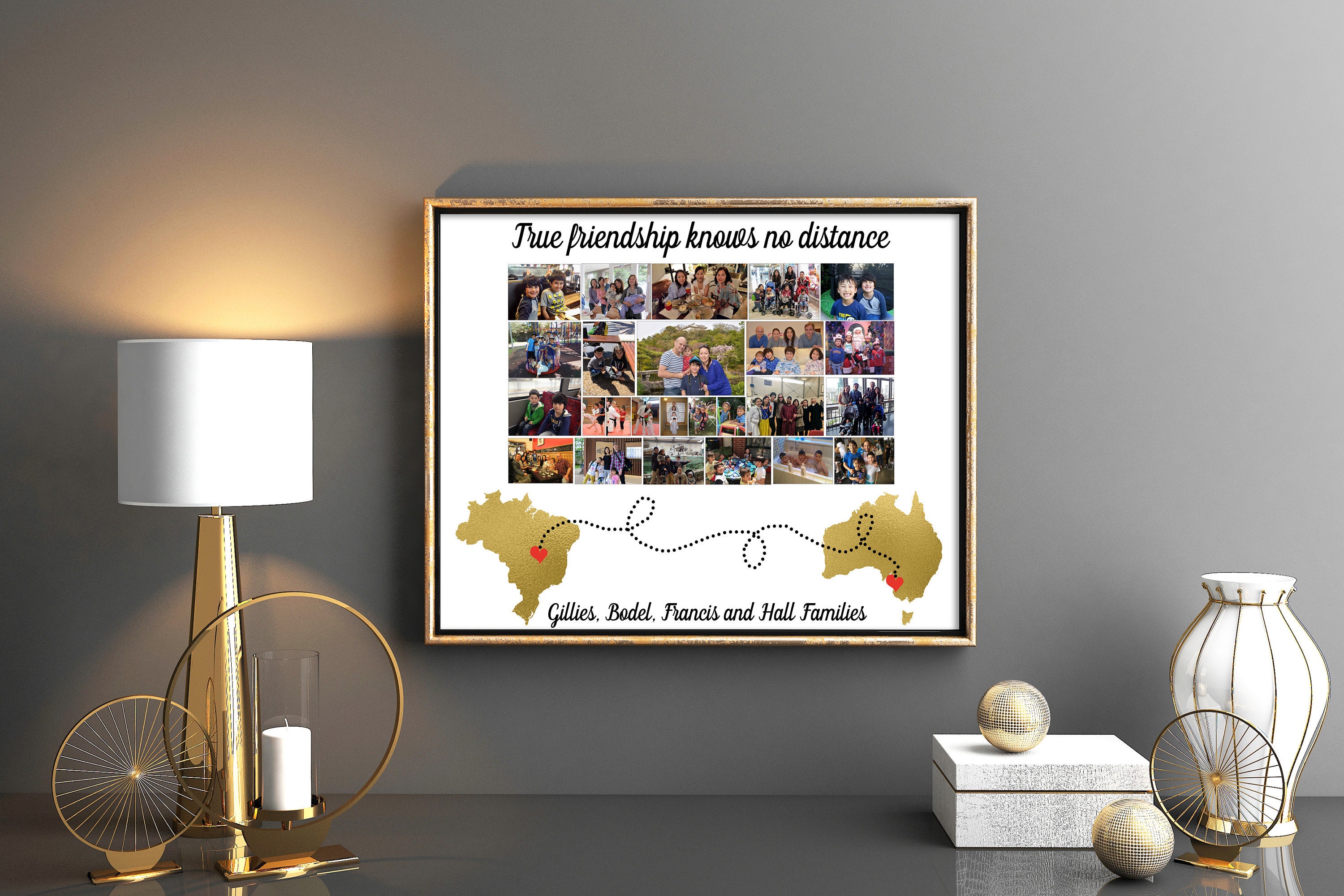 Big Photo Collage Best Friend Long Distance Gift Moving away | Etsy