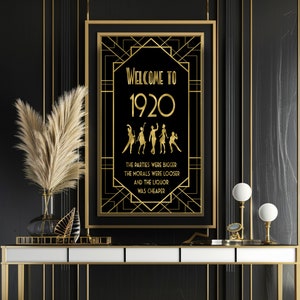 Roaring 20s Welcome Sign: Gatsby Speakeasy Decor (digital Download) - Etsy