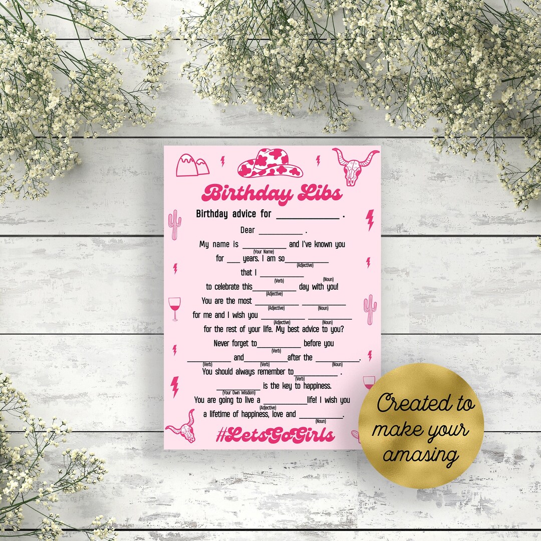 Western 2.0 Birthday Mad Libs Printable Game, Rodeo Birthday Party ...