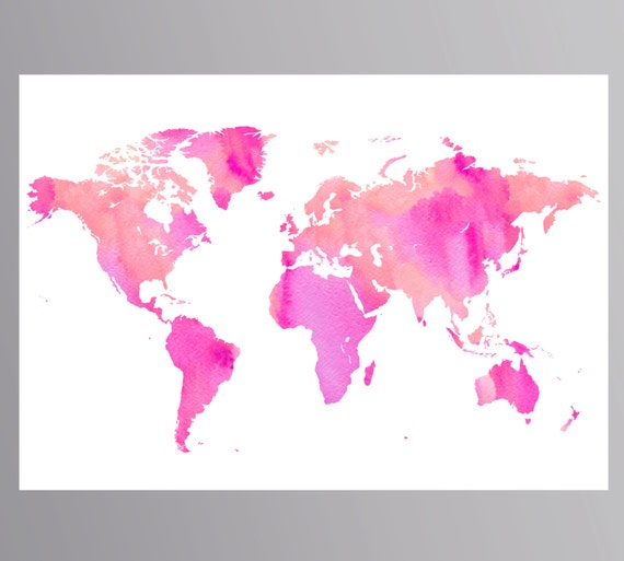 World Map Pink Wallpaper Wallsauce Us