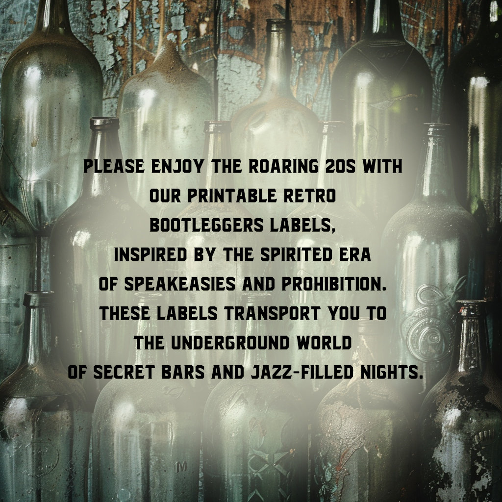 Prohibition Party Bootlegger Labels: Roaring 20s Speakeasy Decor (JPG ...