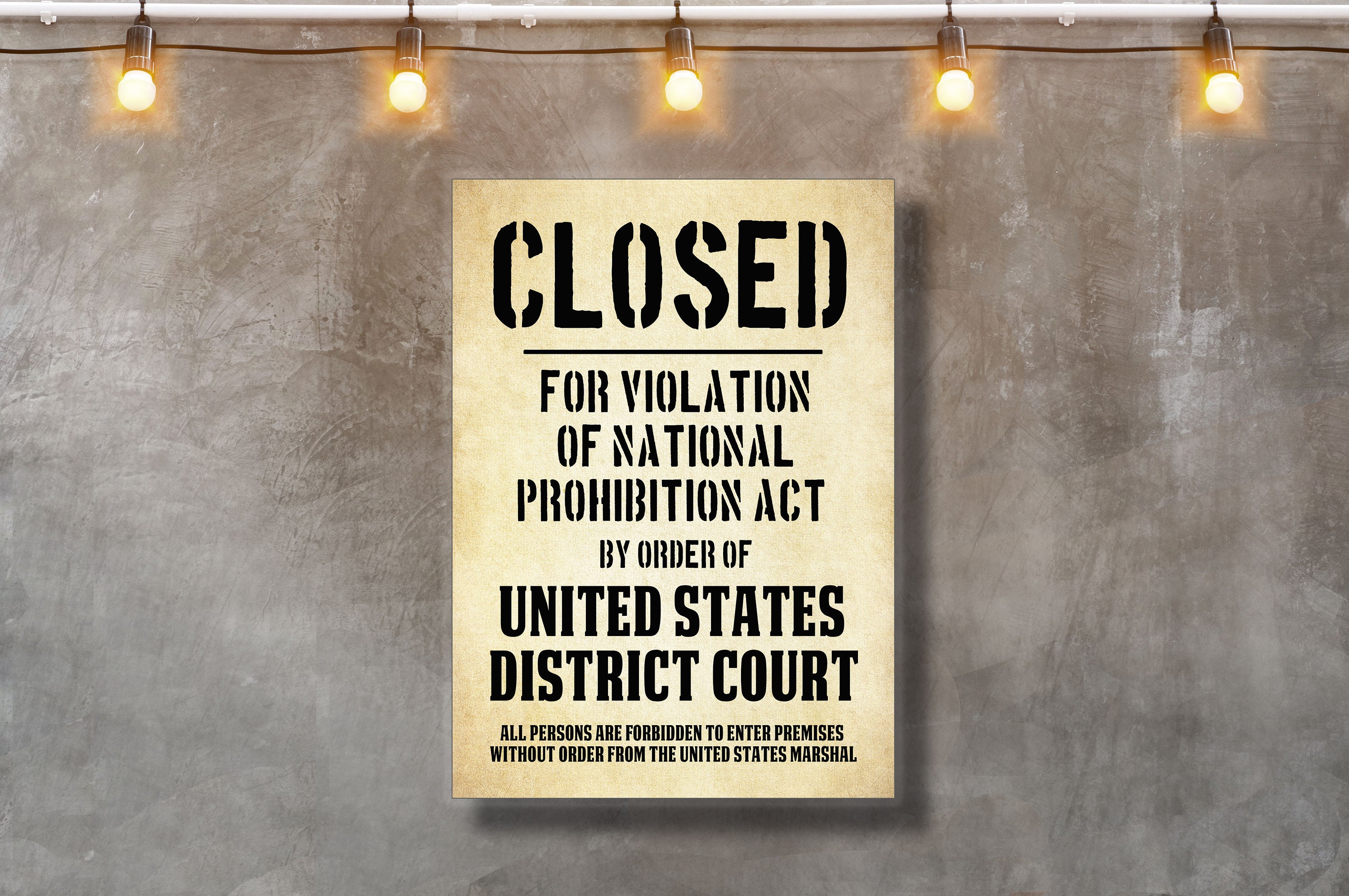 Closed for Violation of National Prohibition Act Retro Sign - Etsy
