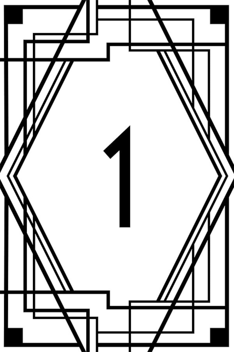 Art Deco Table Numbers 1-35: Roaring 20s Wedding (digital Files) - Etsy