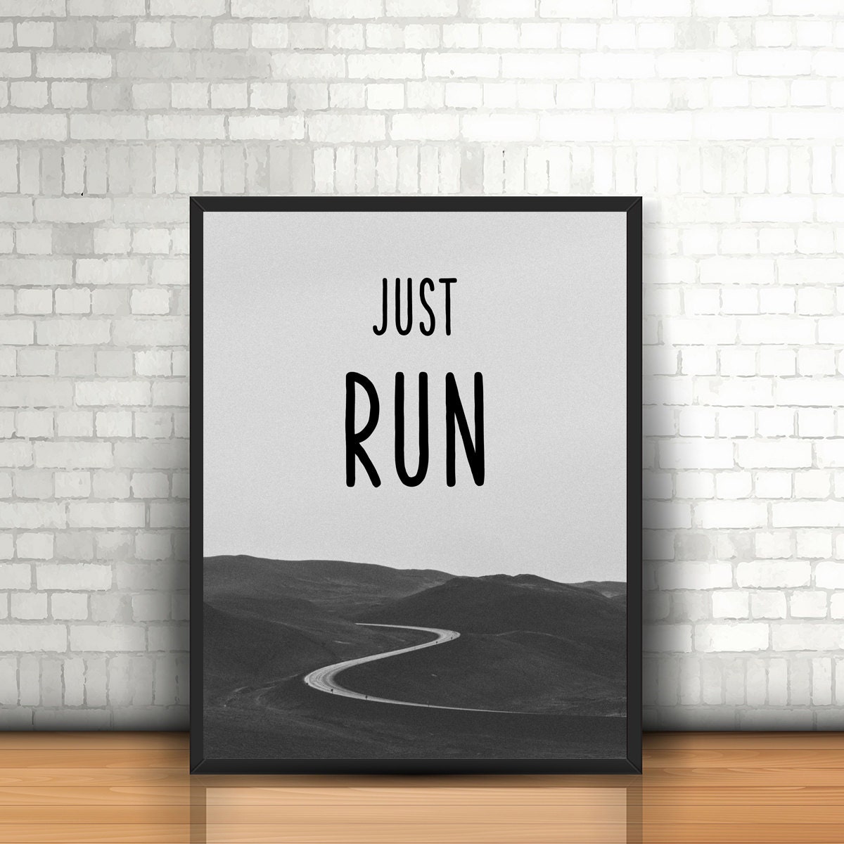 Runners gift Runner poster Just Run half marathon Marathon | Etsy