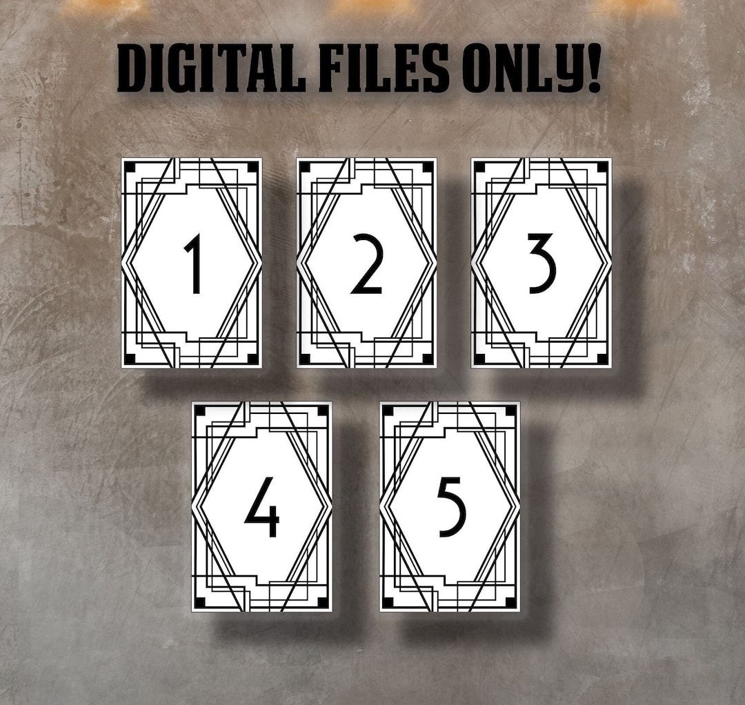 Art Deco Table Numbers 1-35: Roaring 20s Wedding (digital Files) - Etsy UK