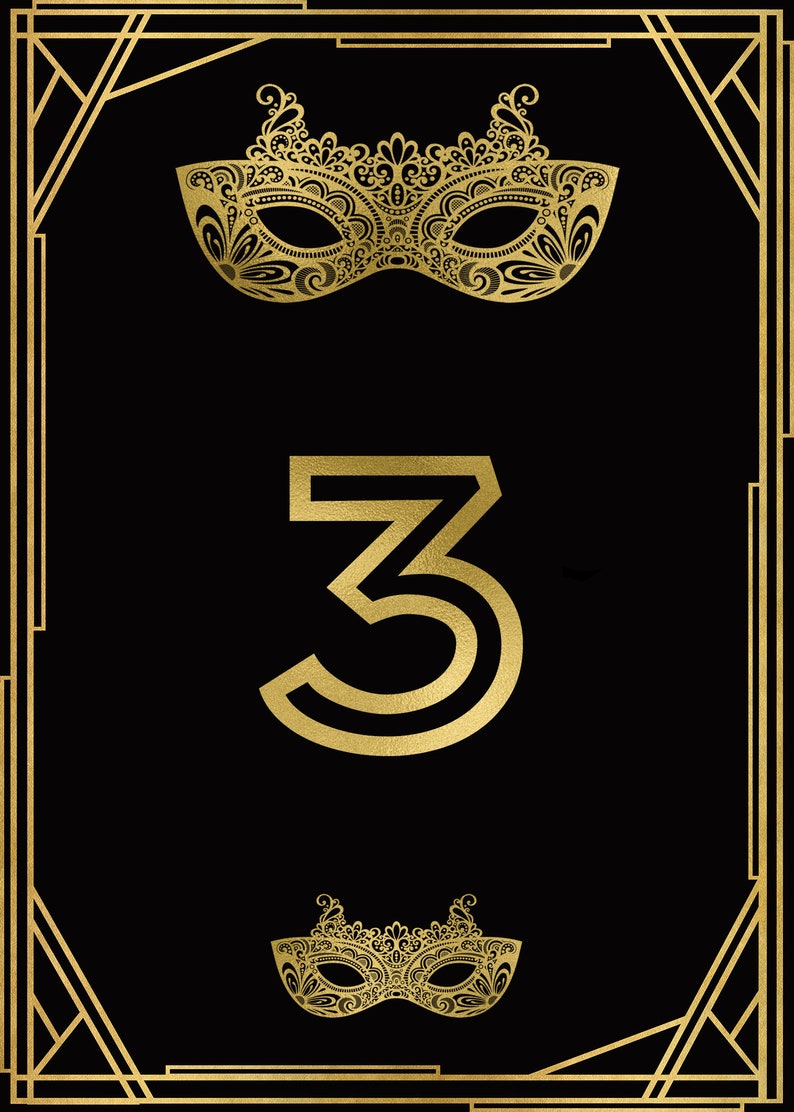 Masquerade Party Table Numbers: 5x7 Decoration (digital) - Etsy