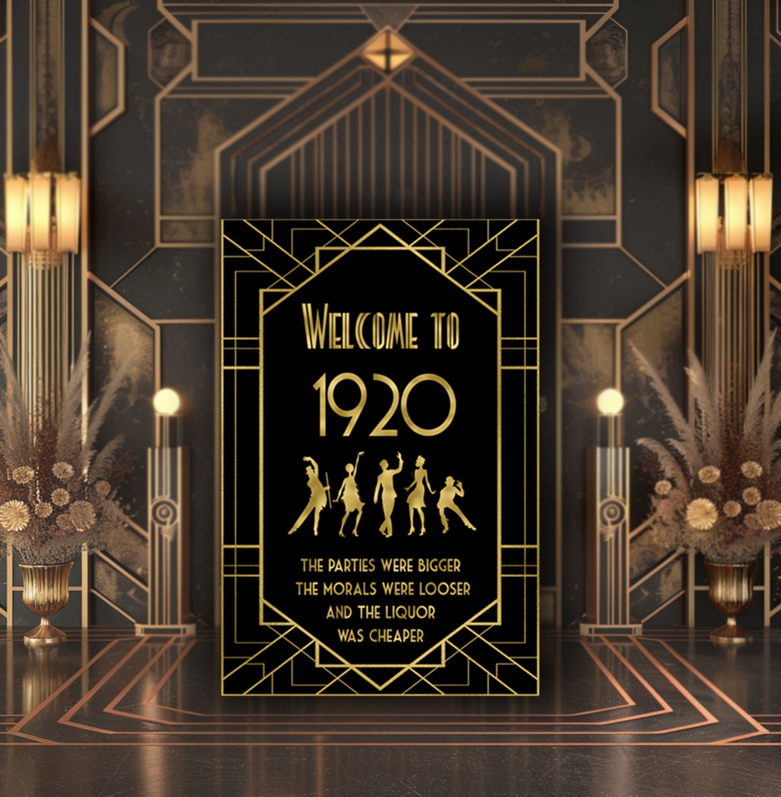 Roaring 20s Welcome Sign: Gatsby Speakeasy Decor (digital Download) - Etsy