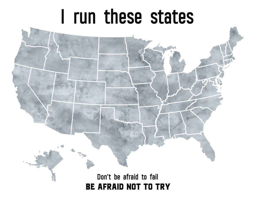 50 States Marathon Map 50 States Half Marathon Map Gifts for Runners ...