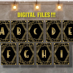 All Letters From Great Gatsby Alphabet Great Gatsby Banners - Etsy