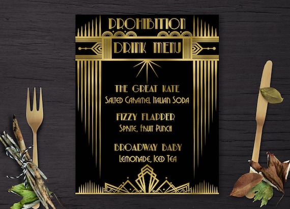 Roaring Twenties Menu