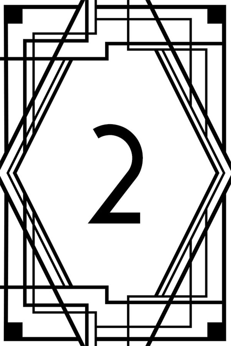 Art Deco Table Numbers 1-35: Roaring 20s Wedding (digital Files) - Etsy