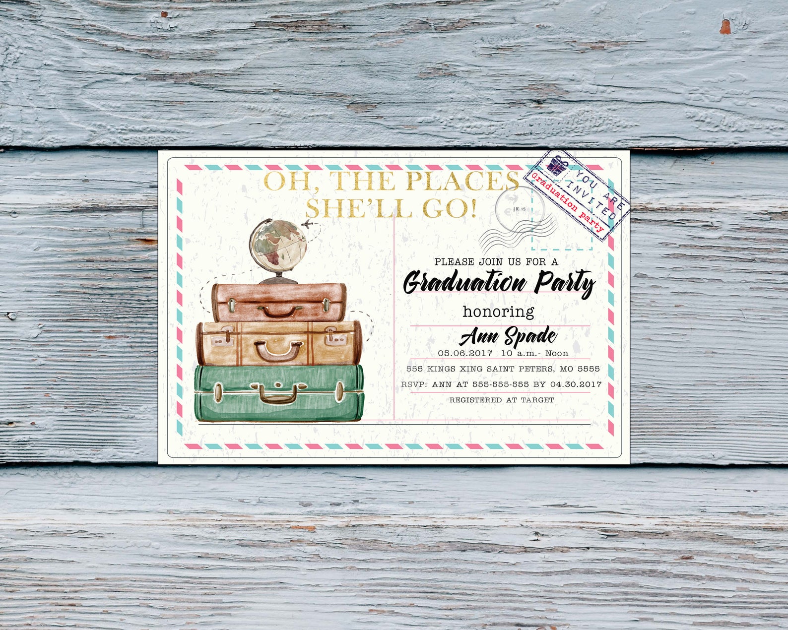 Travel Theme Graduation Party Invitation College Graduation | Etsy