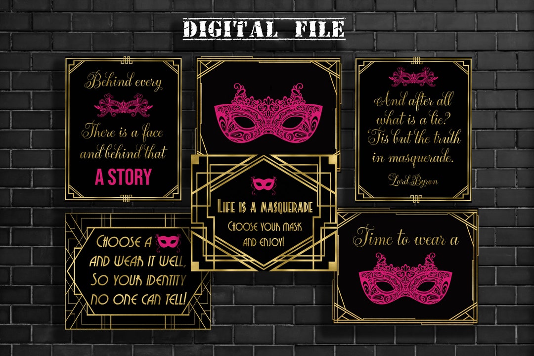 Masquerade Decorations, Masquerade Party Decor, Pink and Gold ...