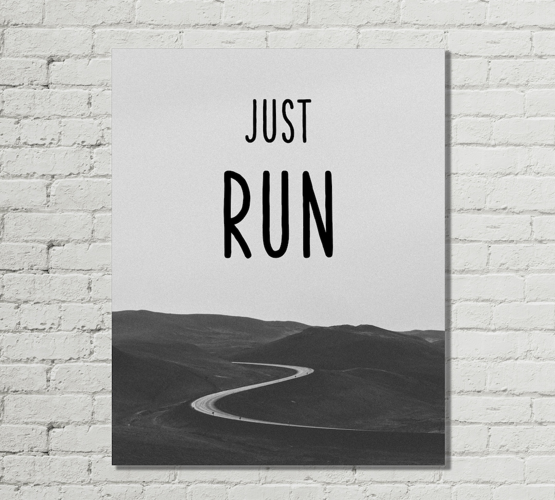 Runners Gift Runner Poster Just Run Half Marathon Marathon Running ...