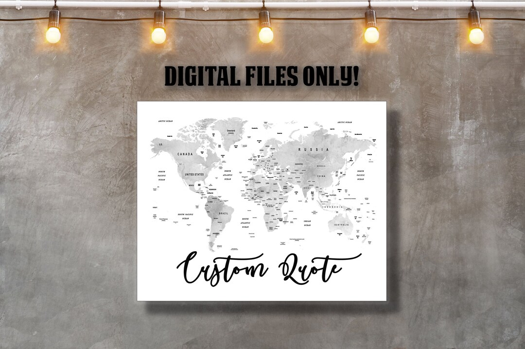 Custom Map of the World Custom World Map World Map - Etsy