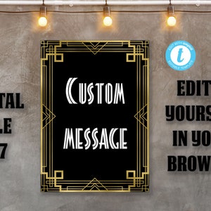 DIY Gatsby 5x7 Sign, Gatsby Sign Templates, Roaring 20s Sign Template ...