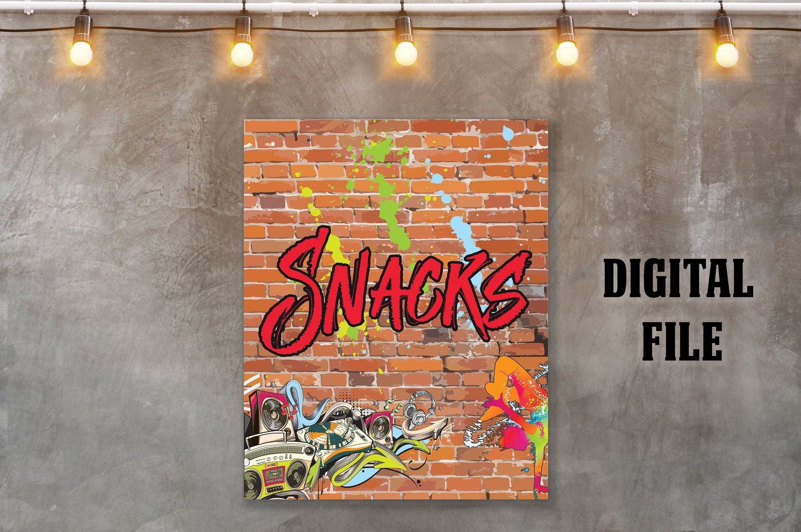 Hip Hop Party Signs Snacks 90s Party Decor 80s Party - Etsy