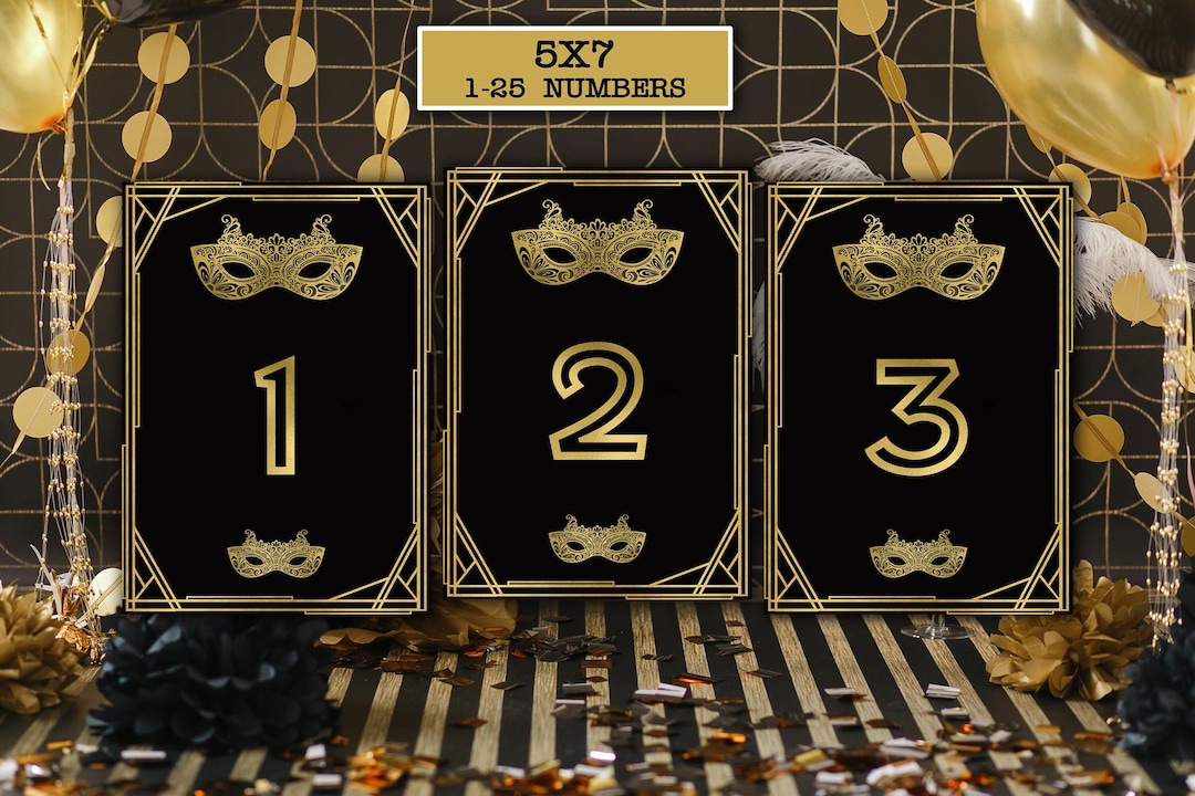 Masquerade Party Table Numbers Made in 5x7 Size, Masquerade Ball Table ...