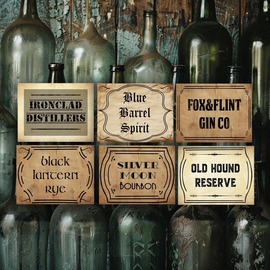 Retro Speakeasy Labels: 1920s Prohibition Party Decor (digital Download ...