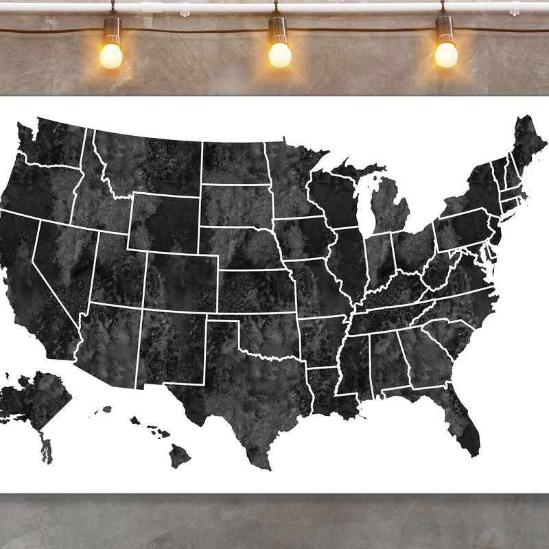 Usa Map Poster - Etsy