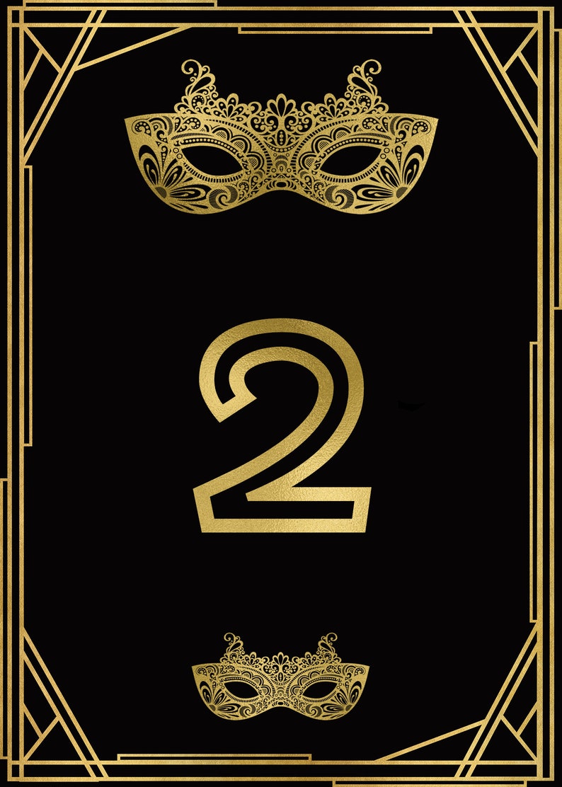 Masquerade Party Table Numbers: 5x7 Decoration (digital) - Etsy