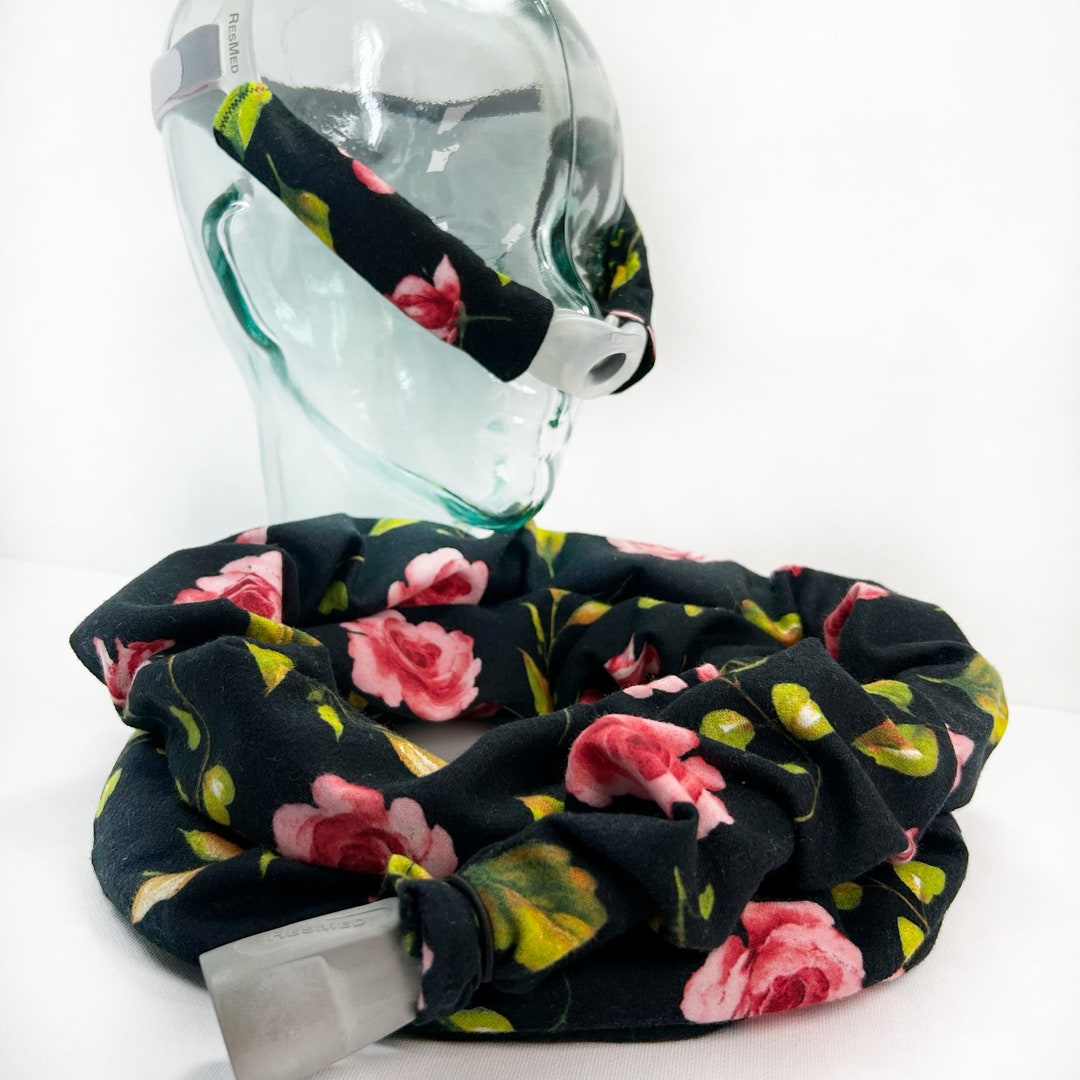 Black Watercolor Rose, Flannel CPAP Hose and Cheek Strap Cover, 3pc Set ...