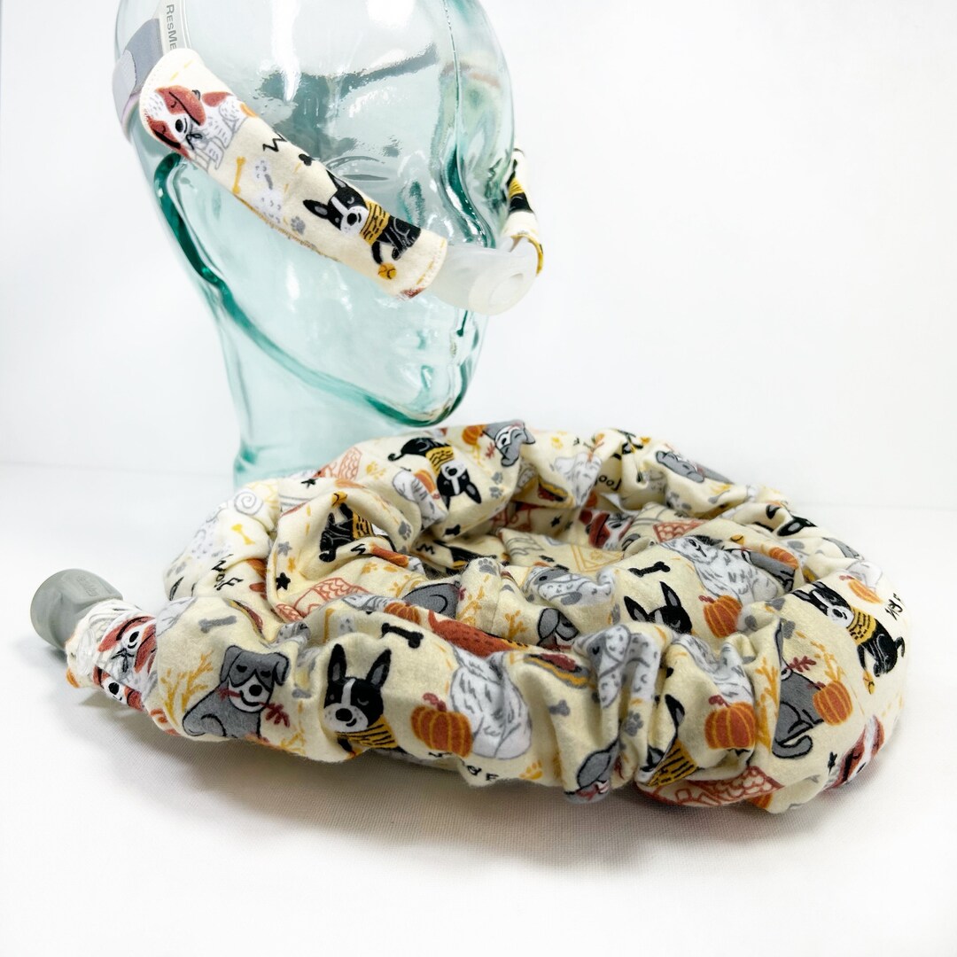 Fall Pups, CPAP Hose Cheek Strap Cover 3pc Set, 6 Ft Tubing Wrap Sleeve ...