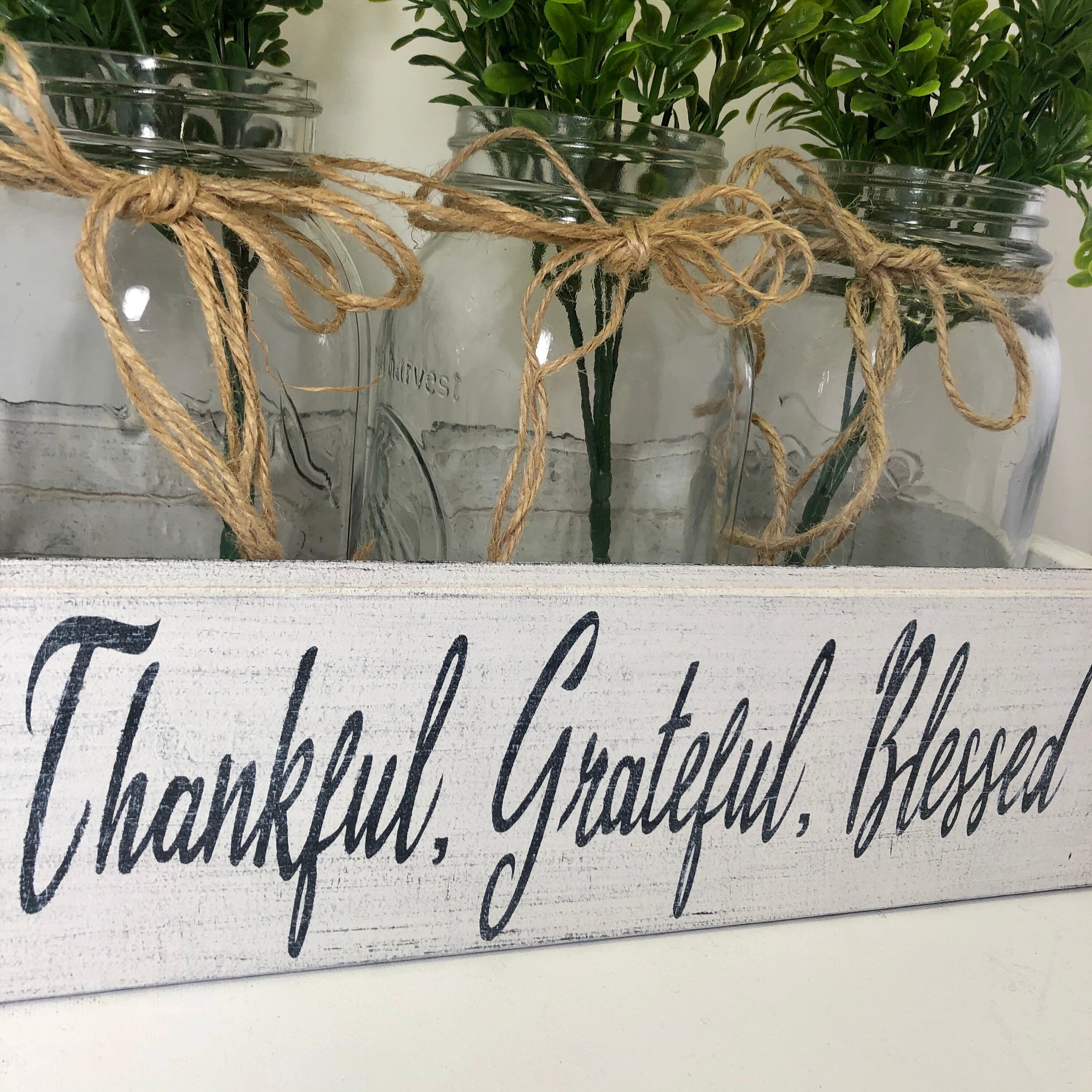 Thankful Grateful Blessed Farmhouse Style Crate Farmhouse | Etsy
