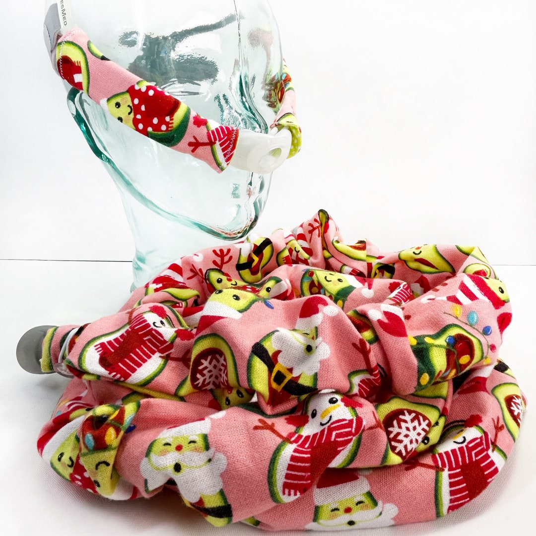 Santa, Christmas Avocado, CPAP Hose and Cheek Strap Cover 3 Pc Set ...