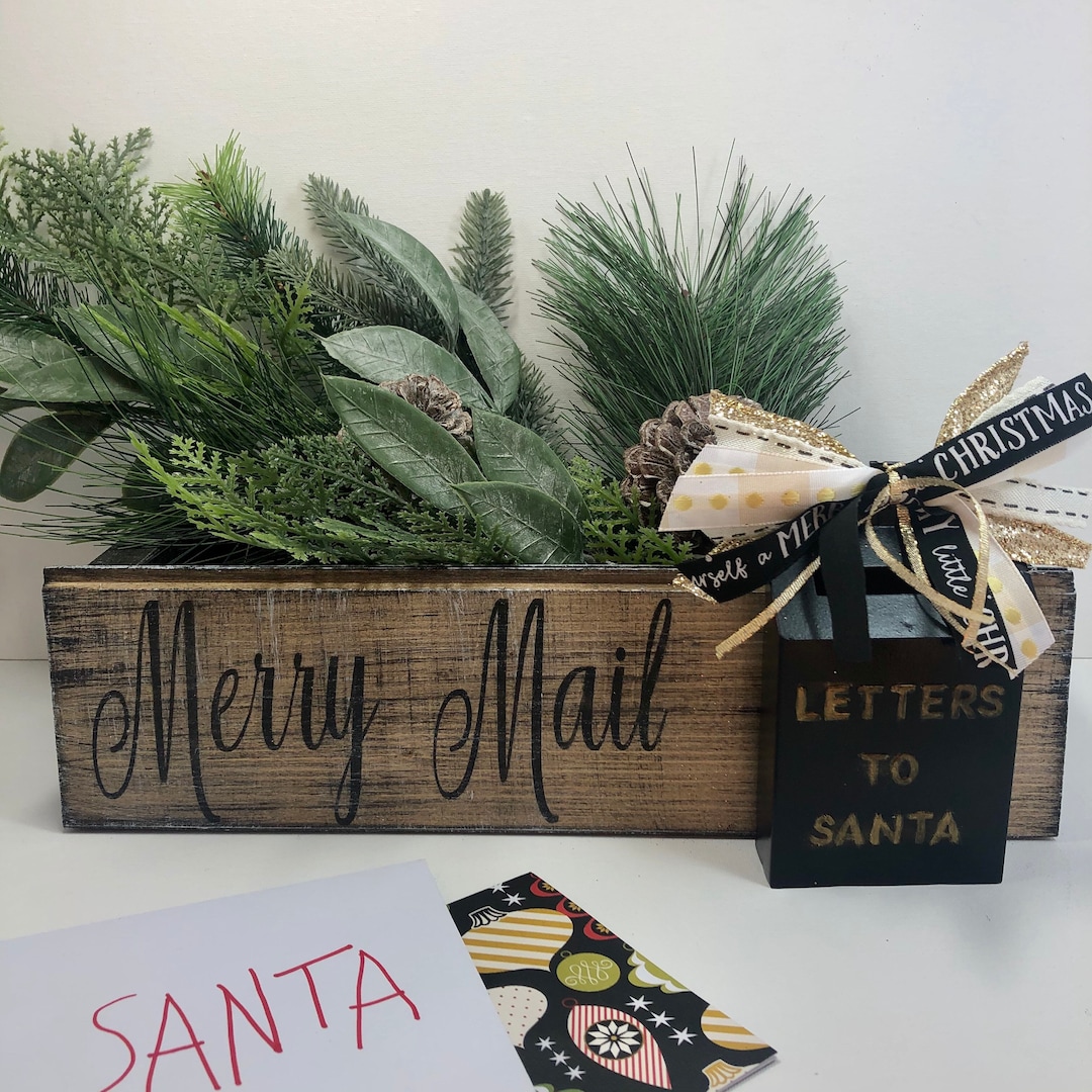 Letters to Santa Box Merry Mail Crate Christmas Card Box - Etsy