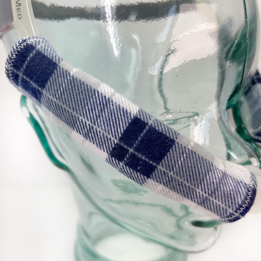 Blue Plaid, CPAP Cheek Strap Covers, Cheekers, Cozy Pad Cushion, Line ...