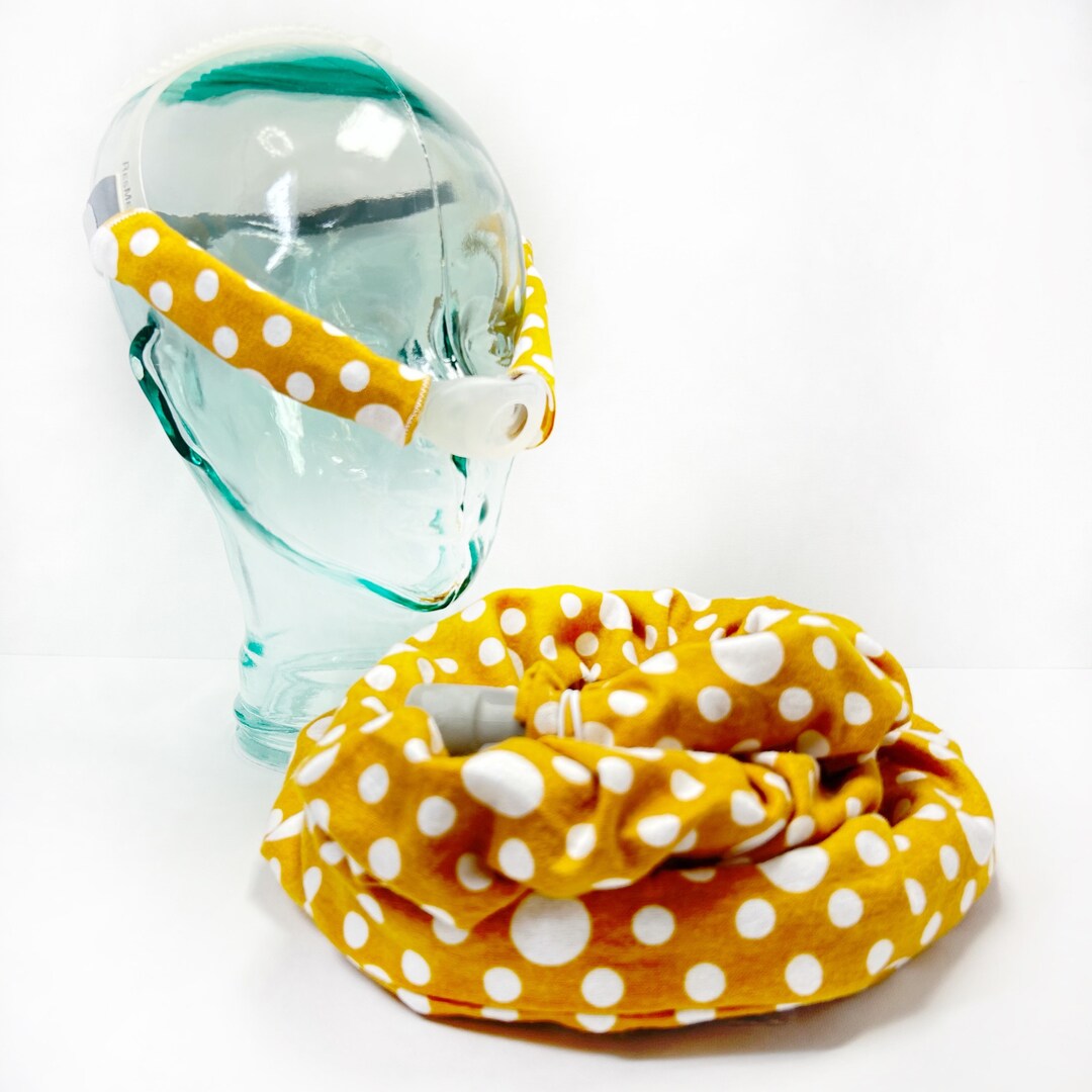 Mustard Gold Dot, Soft, CPAP Hose Cheek Strap Cover 3pc Set, Tubing ...